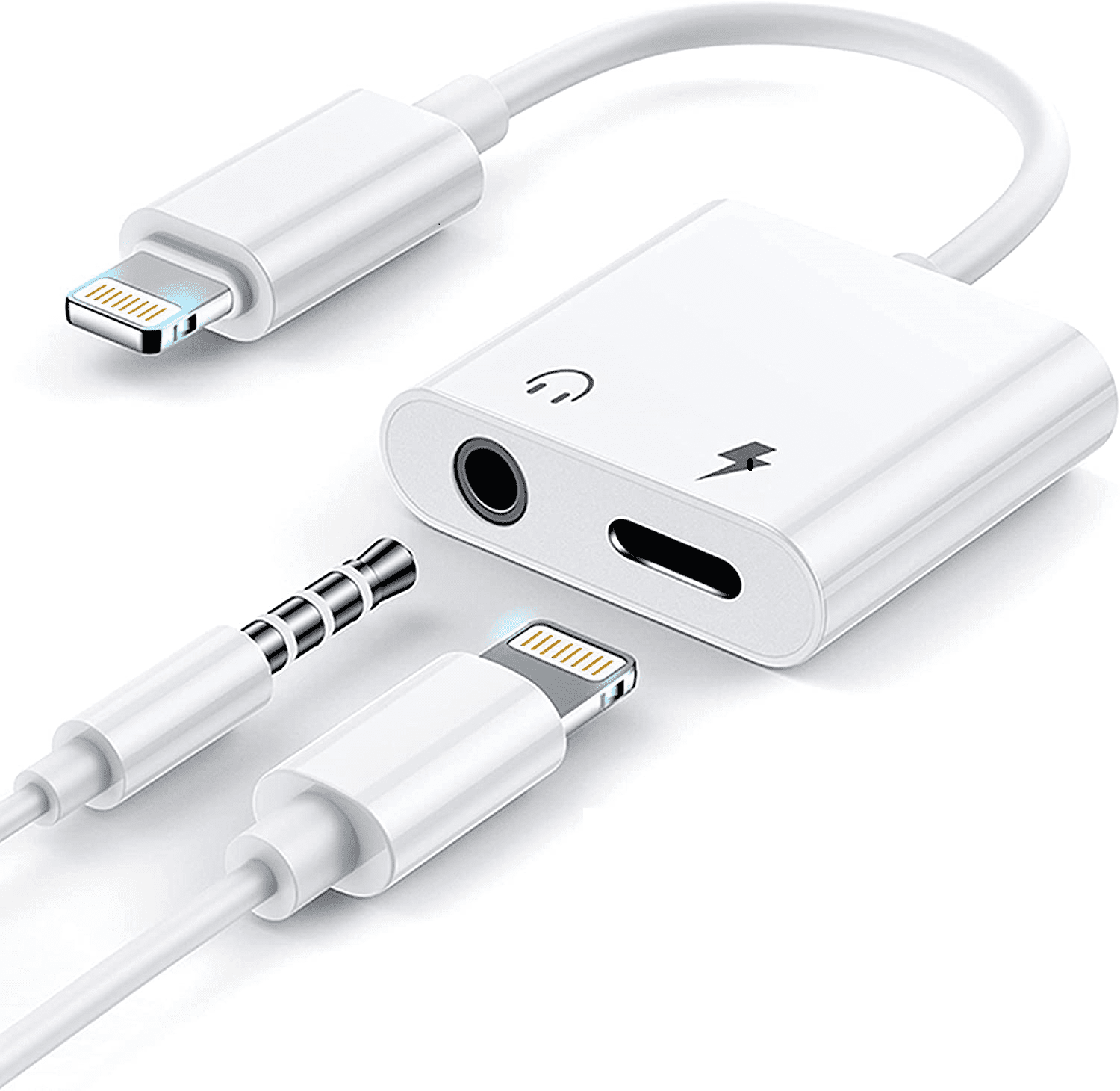 Recomfit 2 in 1 Lightning Splitter: Dual Adapter 3.5mm Earphone ...