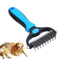 2-in-1 Dual-Sided Pet Dematting Comb, Undercoat Rake & Grooming Brush ...