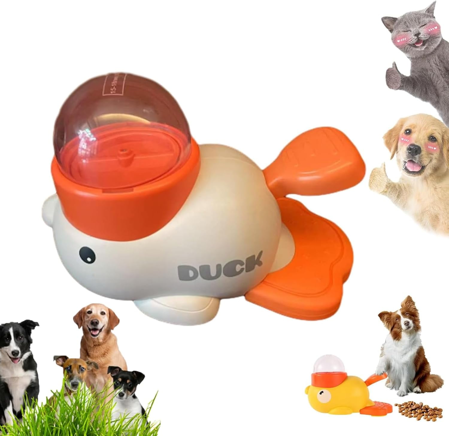2-in-1 Duck Treat Dispenser & Dog Puzzle Toy - Interactive Slow Feeder ...