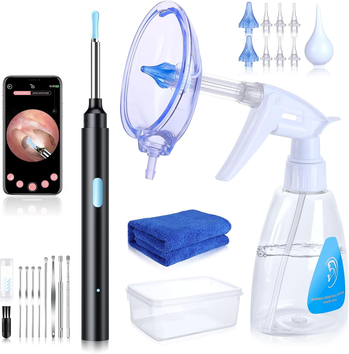 2 in 1 Ear Wax Removal Tool kit,Ear Cleaner Kit,Ear Flushing Kit for ...