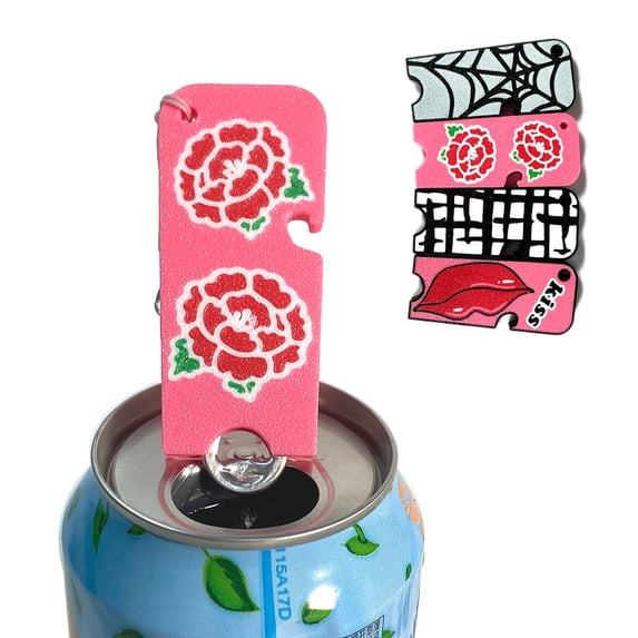 2 in 1 Easy Can Tab Opener Soda Can Opener with Keychain Strap Help for ...