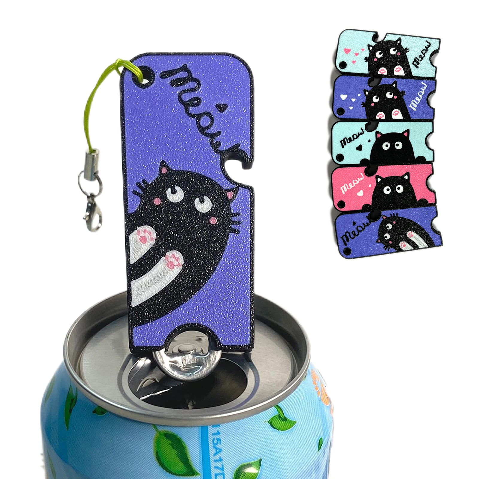 2 in 1 Easy Can Tab Opener Soda Can Opener With Keychain Strap Help for ...