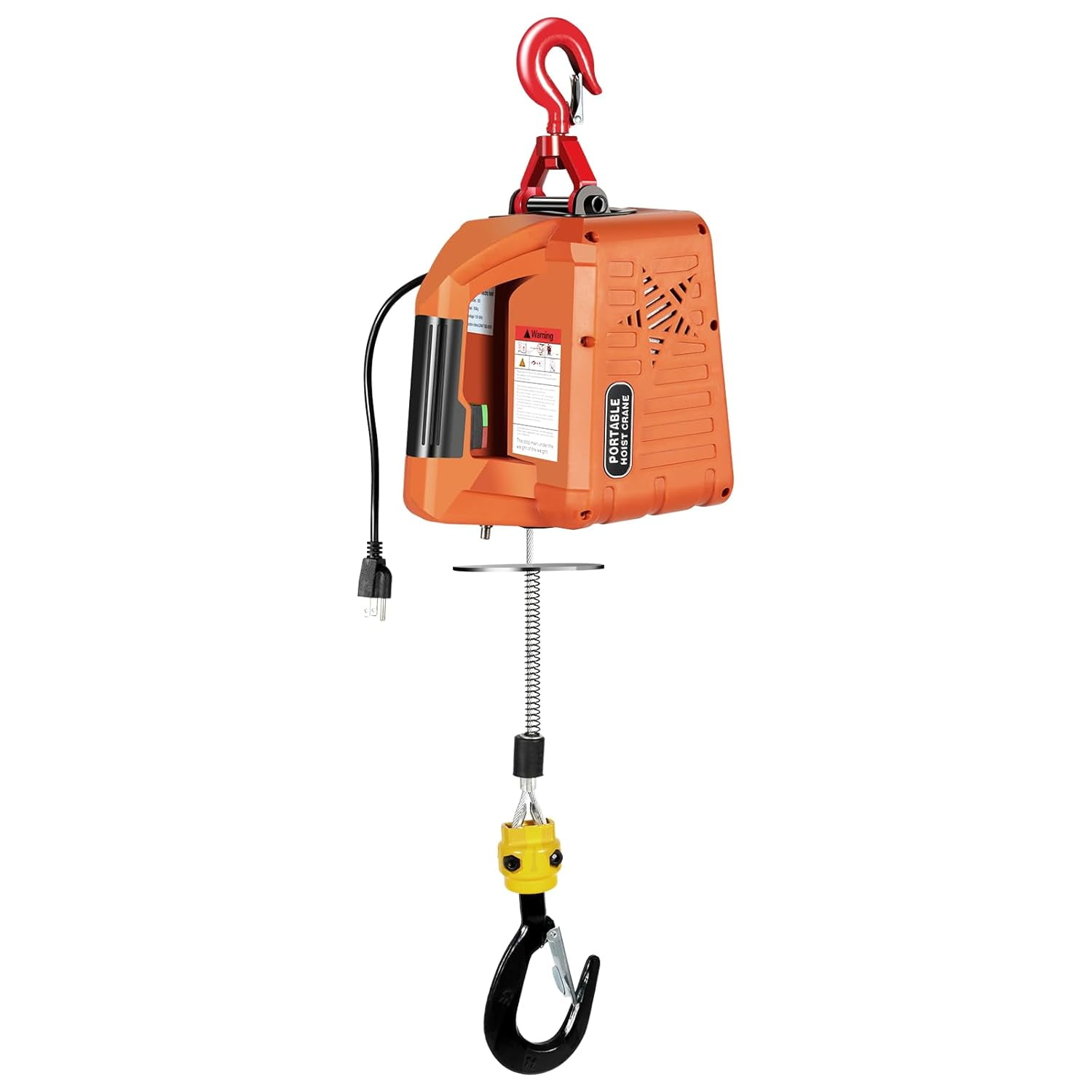 2-in-1 Electric Hoist Winch 1100lbs 1500W Portable Electric Hoist Crane ...