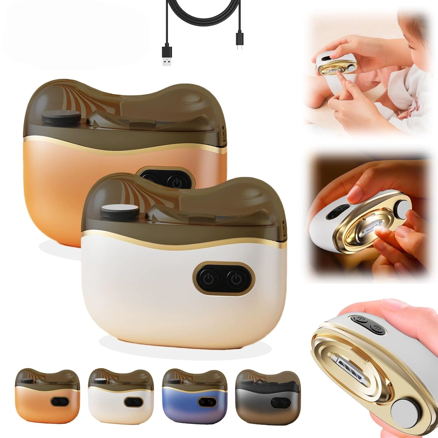 2-in-1 Electric Nail Clipper & Polisher for Adults & Seniors, Quiet ...