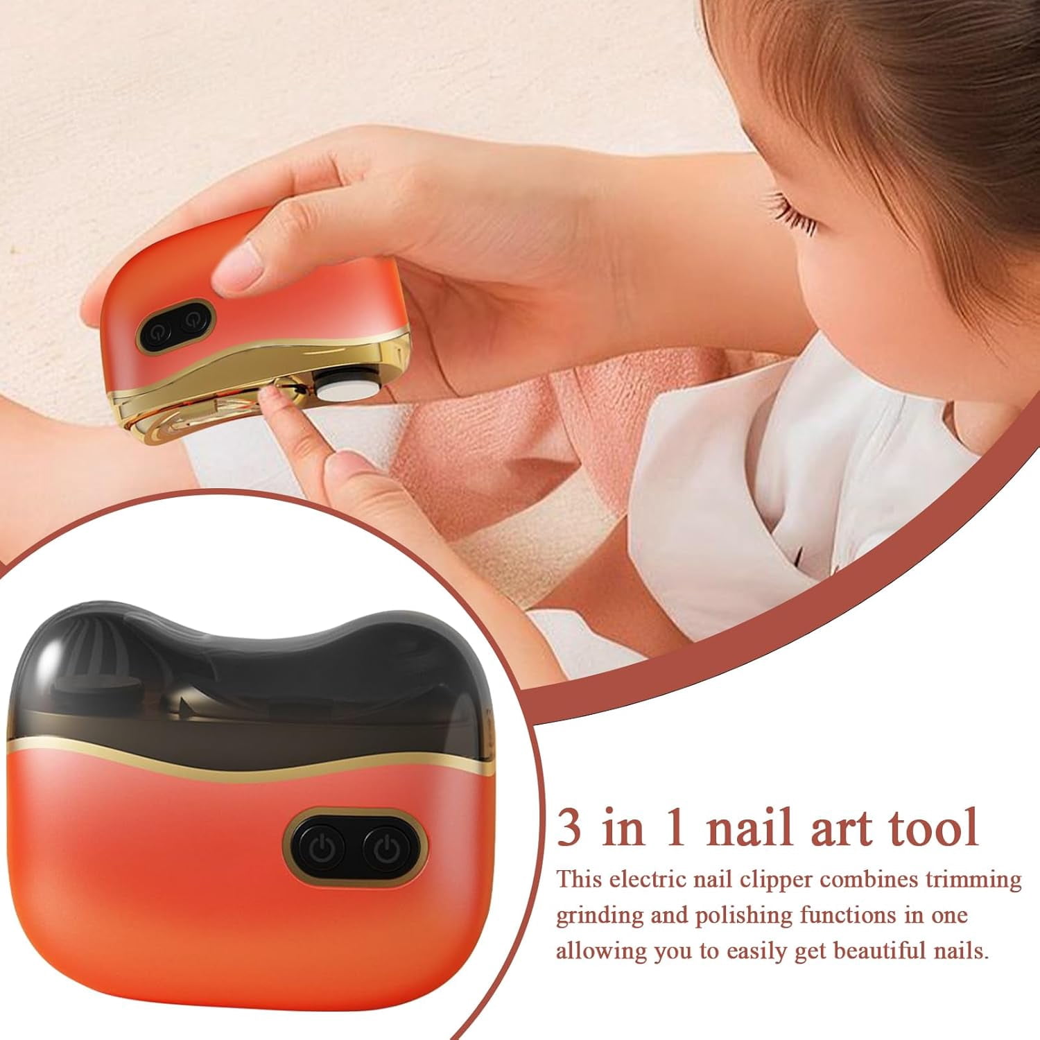 2-in-1 Electric Nail Clipper & Polisher, Automatic Nail Trimmer ...