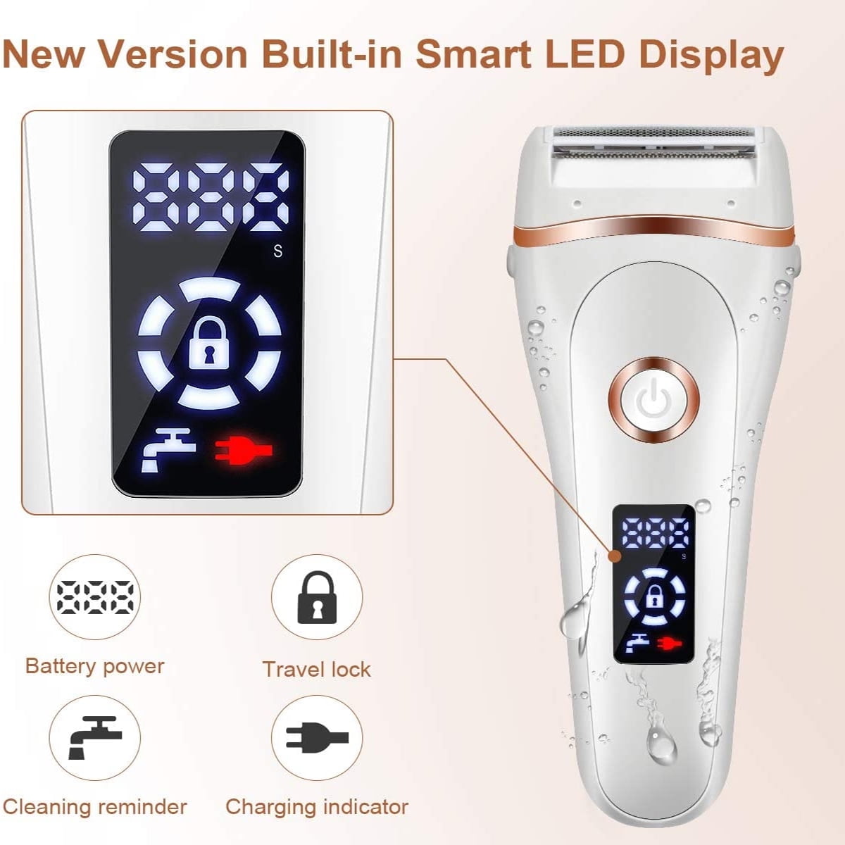 2 in 1 Electric Razor for Women, Women Hair Removal Wet & Dry Painless ...