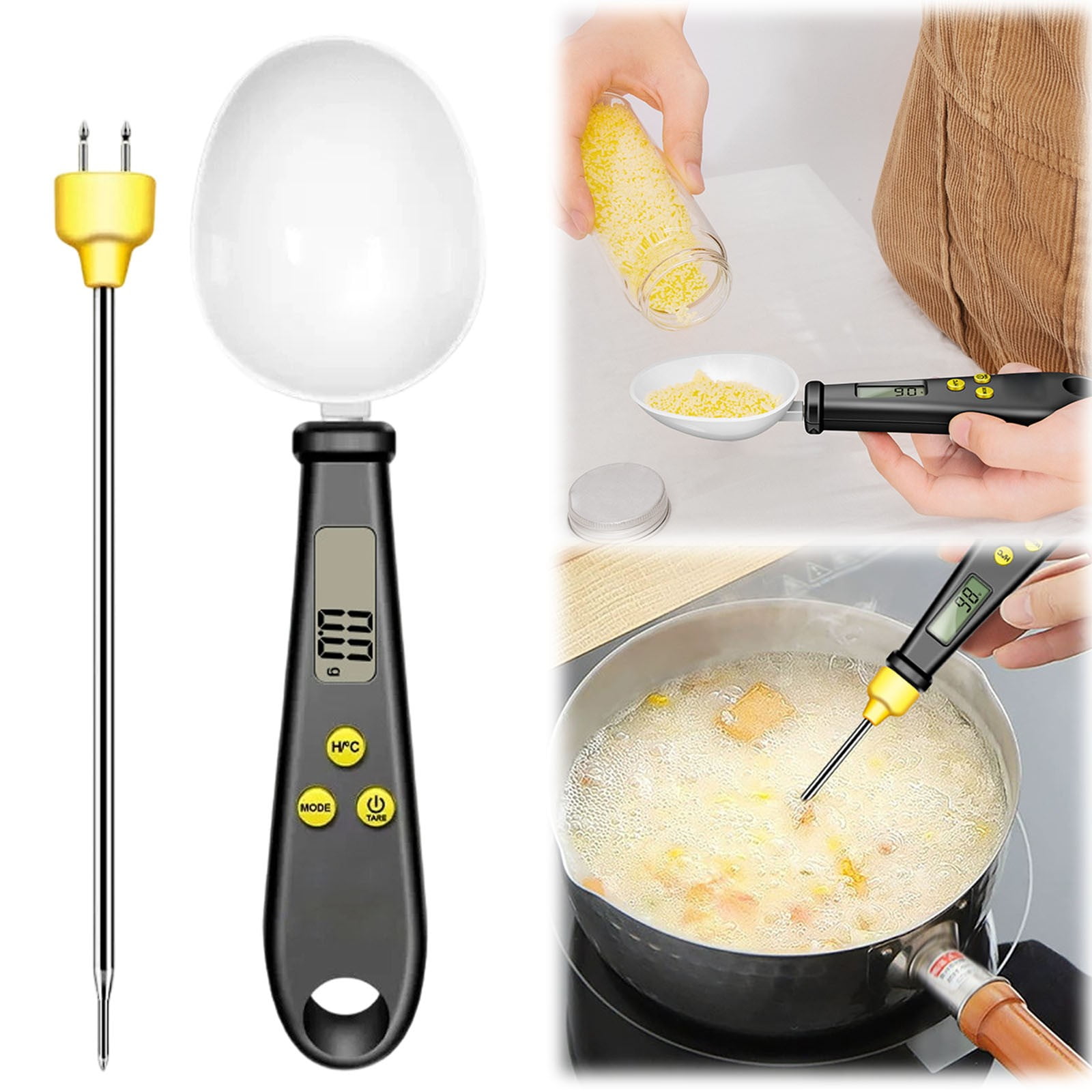 2 in 1 Electronic Kitchen Scale with LCD Display & Weighing Spoon ...