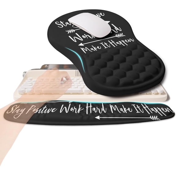 2-in-1 Ergonomic Set, Wave Rise Keyboard Wrist Rest and Massage Bulge ...