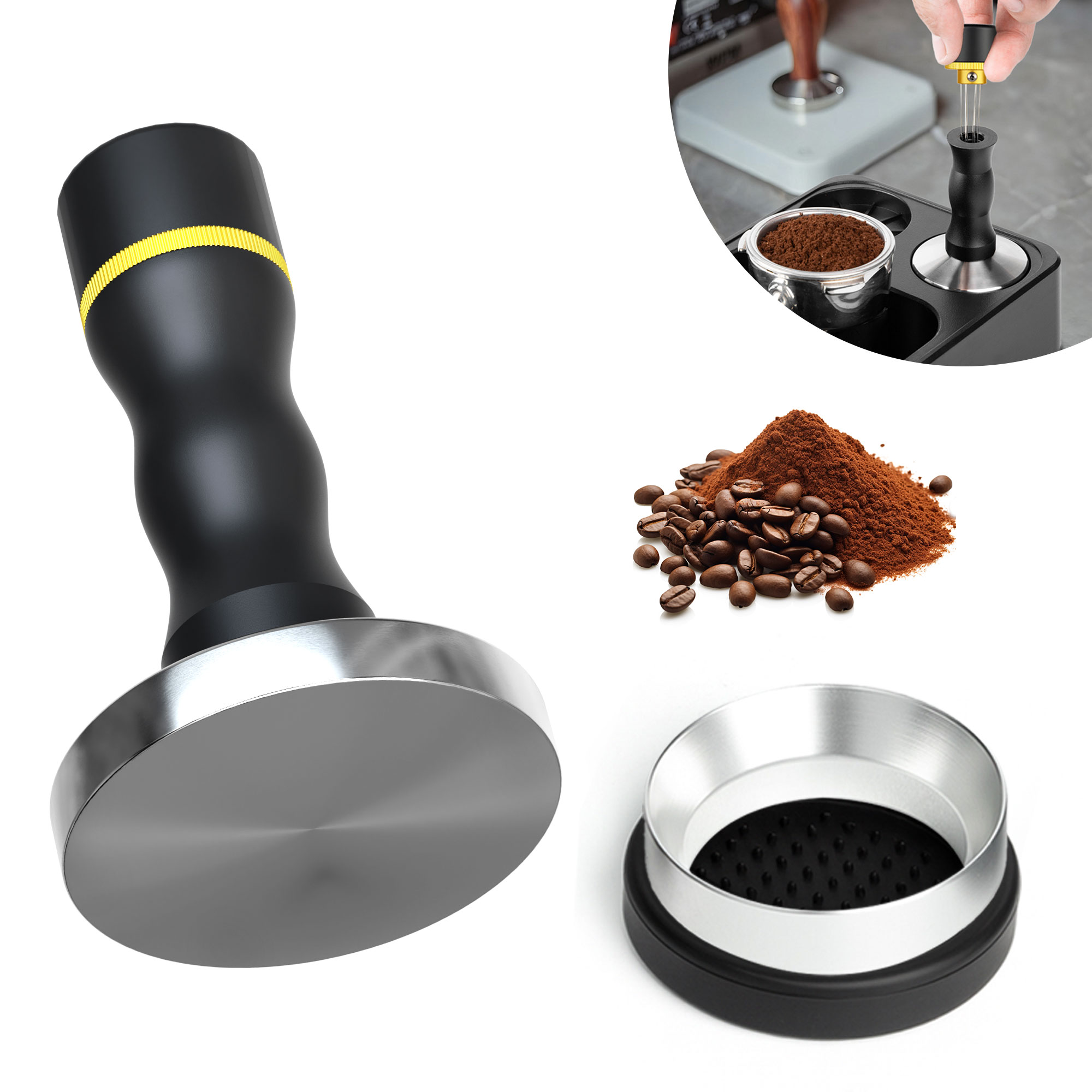 2-in-1 Espresso Tamper & WDT Tool, 51mm Coffee Tamper with 304 ...