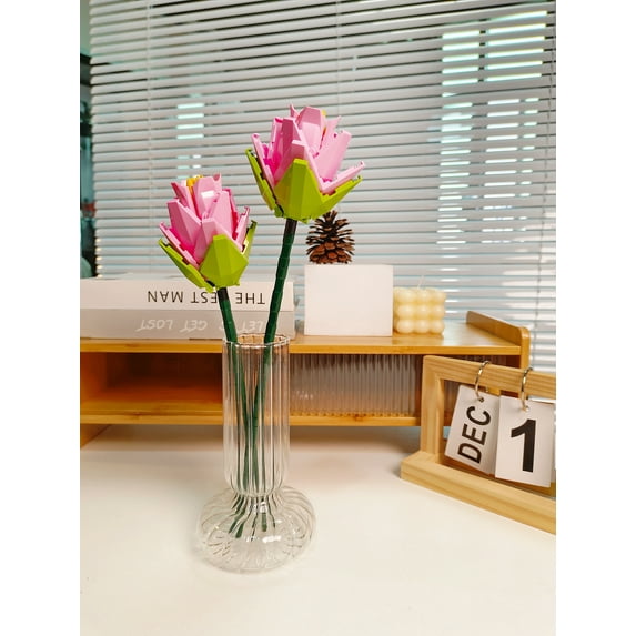 2-in-1 Eternal Rose & Sunflower Bouquet Building Blocks, DIY Home Decor ...