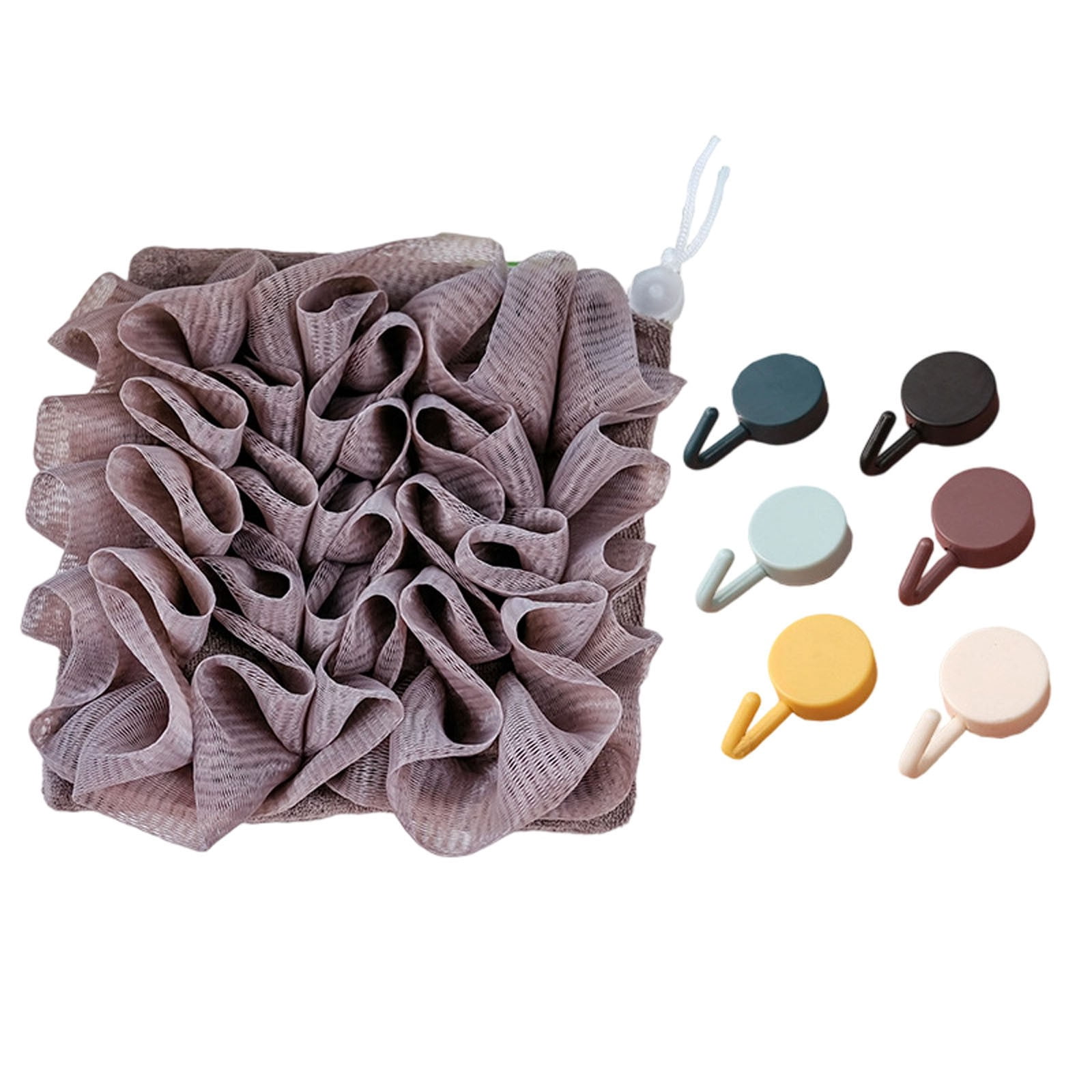 2 in 1 Exfoliating Loofah and Soap Holder with Hanging Hook for Shower ...