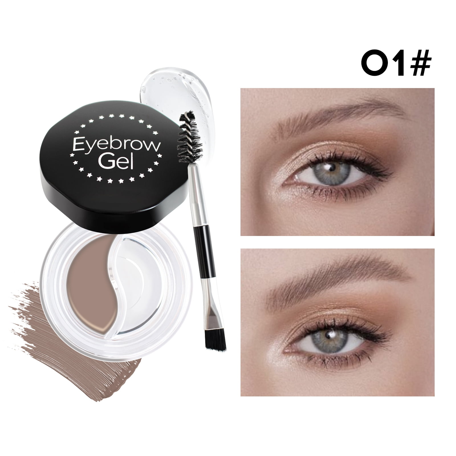 2 in 1 Eyebrow Gel Brow Pomade Long Lasting Waterproof Tinted Brow ...