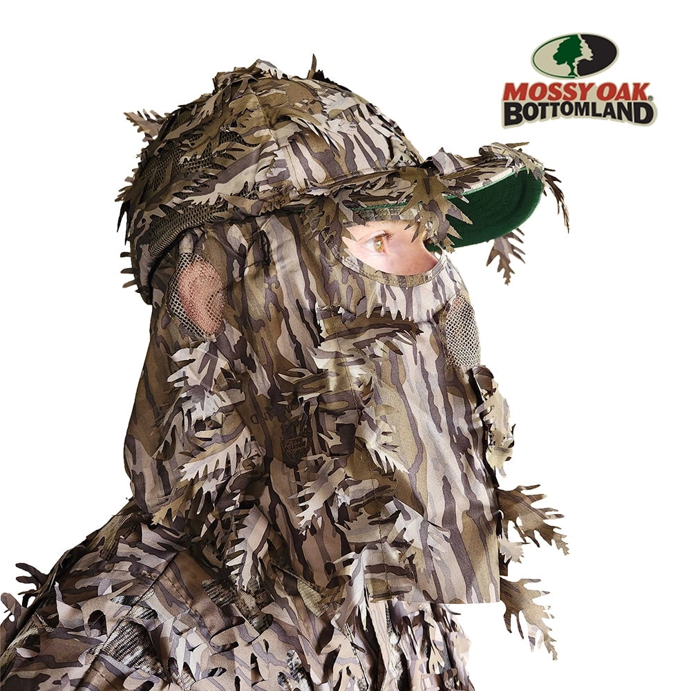 Mossy Oak Bottomland Leafly Camo Face Mask Hunting Cap - Walmart.com