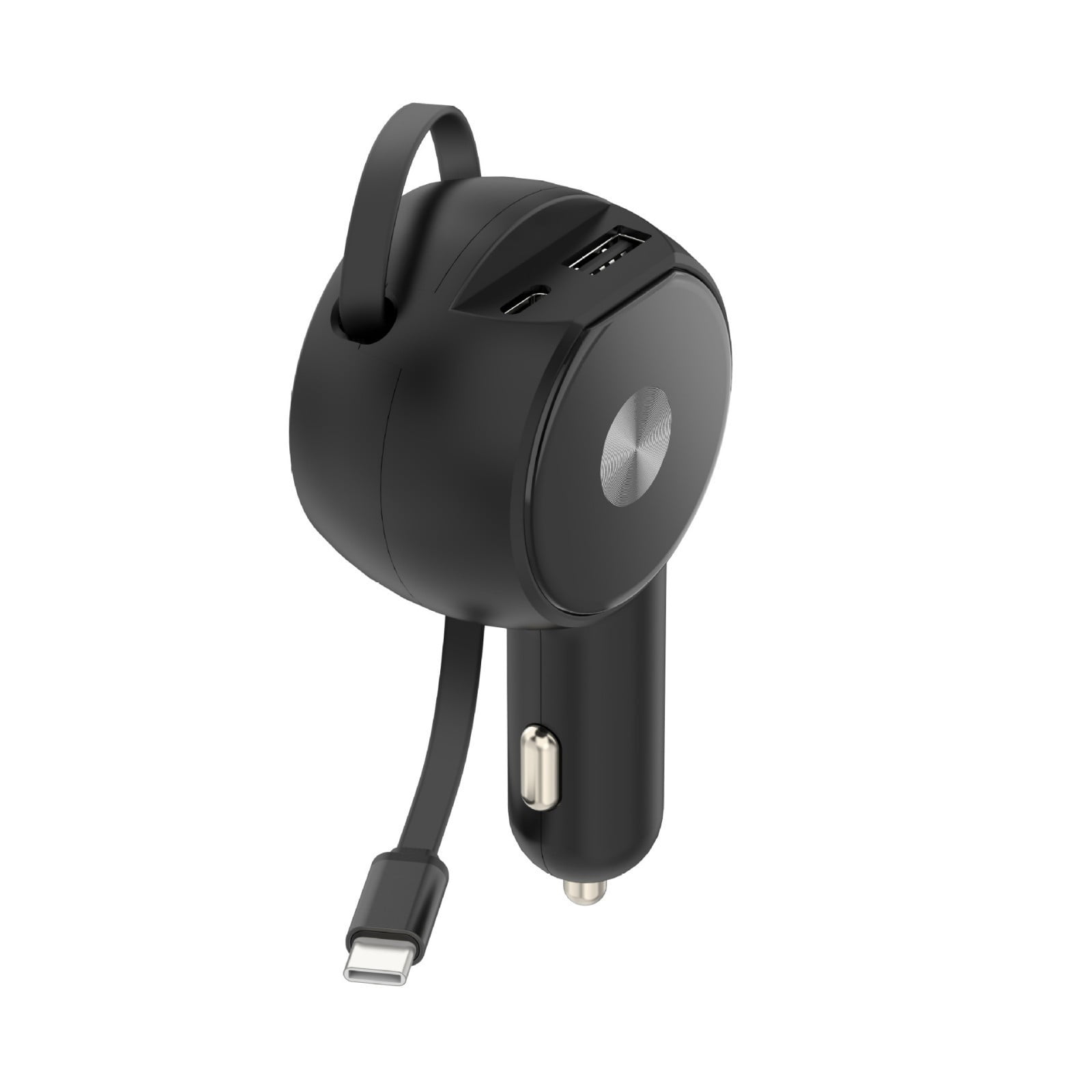 2 in 1 Fast Charging 60W Car Charging Adapter with Extendable USB C ...