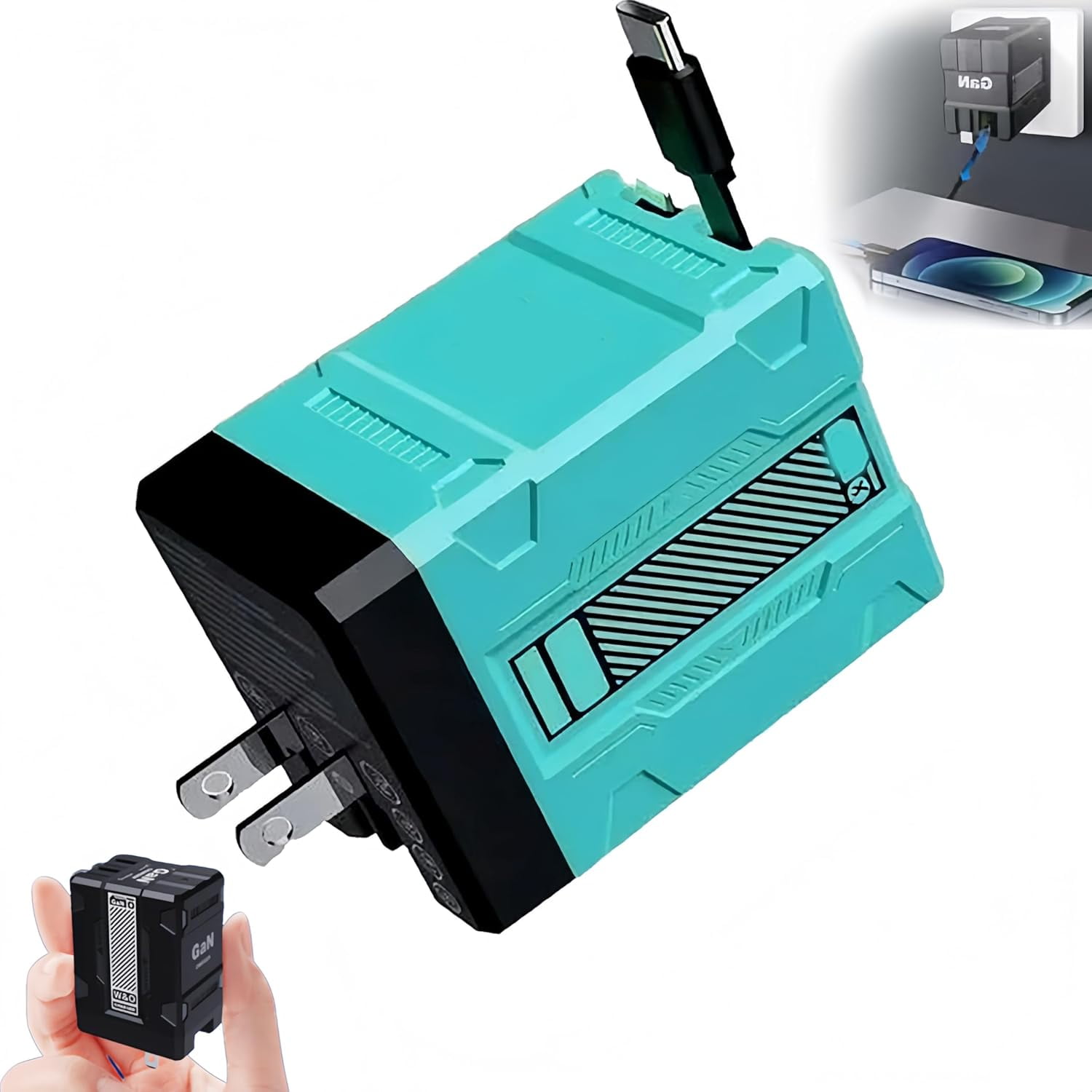 2-in-1 Fast Charging Adapter,2026 new retractable phone charger, All in ...