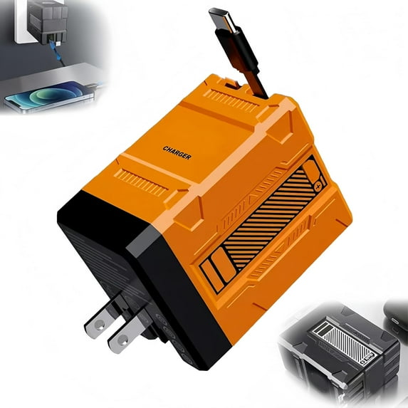 2-in-1 Fast Charging Adapter,2026 new retractable phone charger, All in ...