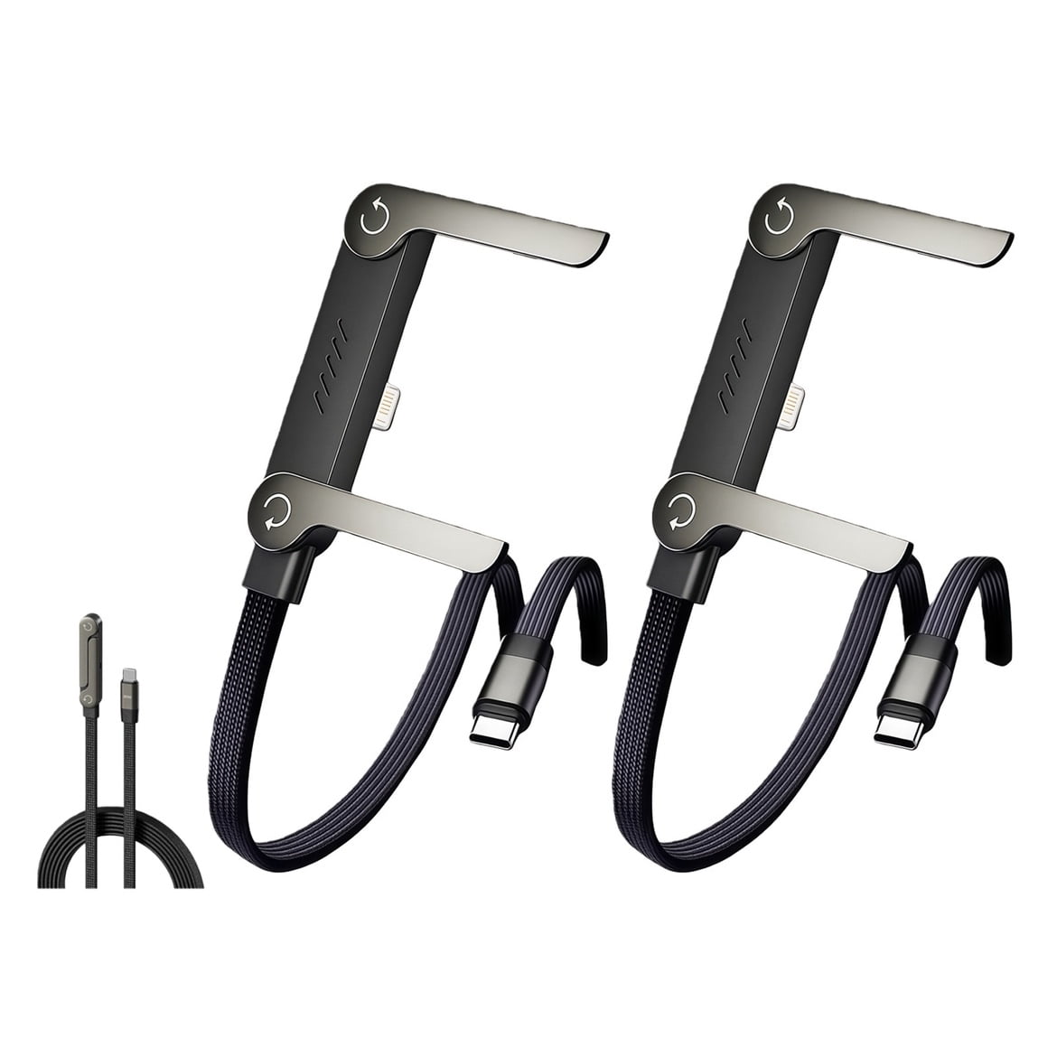 2 in 1 Fast Charging Cable with Built-in Holde, 1.5m High-Speed Adapter ...