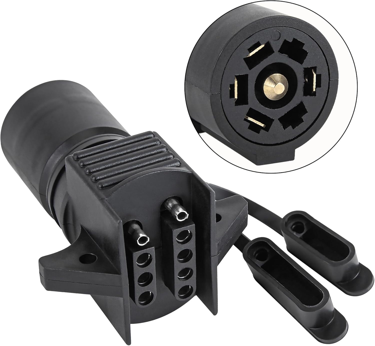 2-in-1 Flat Blade Trailer Adapter - 7 Pin to 4 and 5 Flat Blade ...