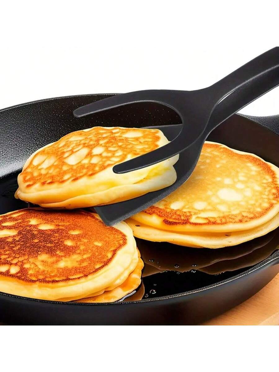 2-in-1 Flip Spatula Tongs with Nylon Handle, Multi-Purpose Non-Stick ...