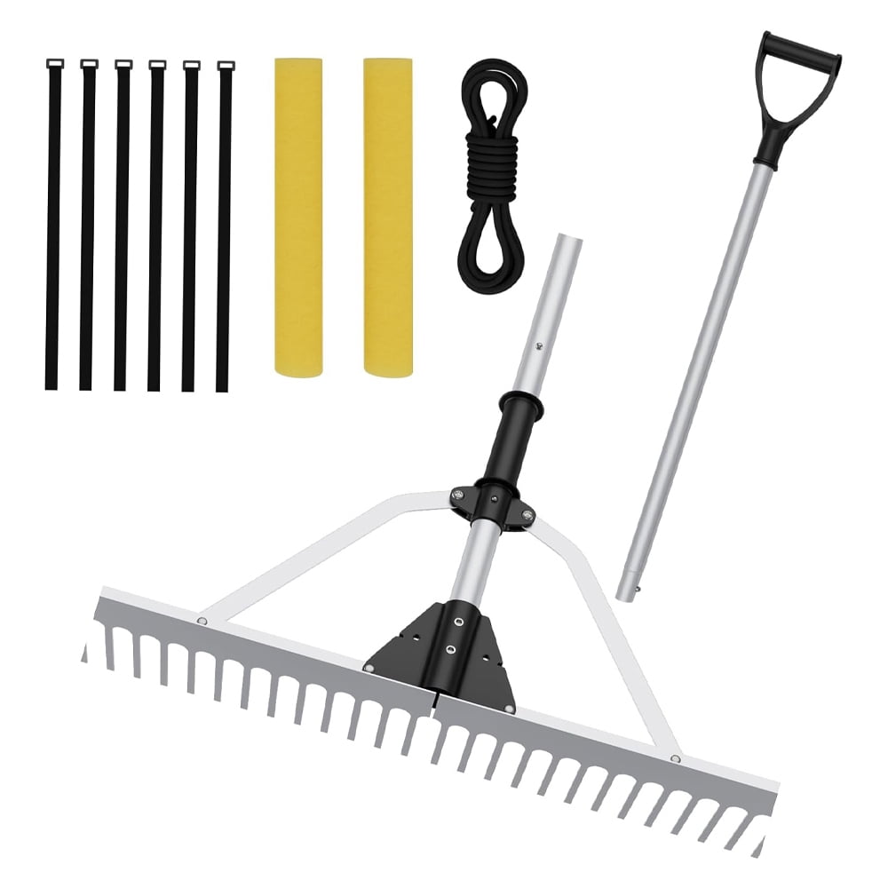 2-in-1 Floating Lake Weed Rake, Collapsible Rake, 36 Inch Aluminum Pond ...