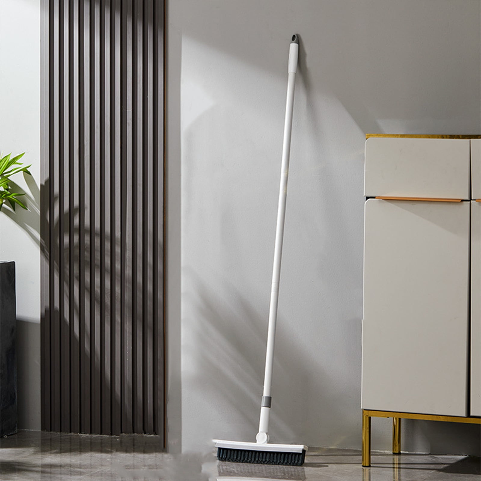 2 in 1 Floor Brush with Handle V Shape Stiff Bristle Squeegee for Tile ...