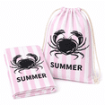 2-in-1 Foldable Beach Towel Backpack, Printed Microfiber Quick Dry Bath ...