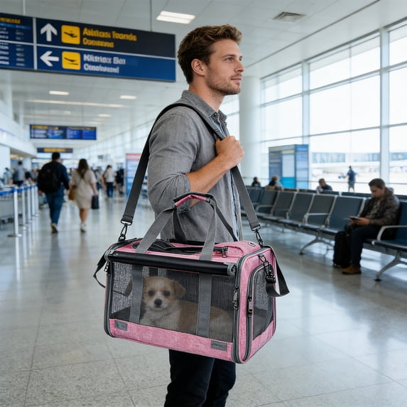 2-in-1 Foldable Pet Carrier Bag, Lightweight Breathable Mesh Travel ...