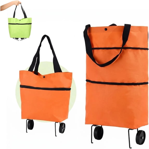 2-in-1 Foldable Shopping Cart 2027 New Portable Shopping Bag on Wheels ...