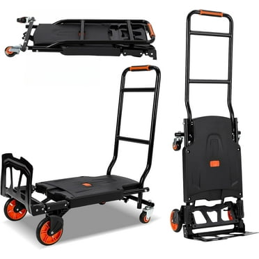 2200 LBS Platform Truck Cart with Cage, 5 in 1 Heavy Duty Push Cart ...