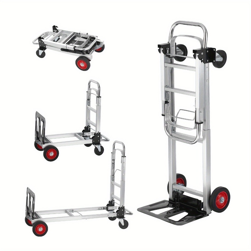 2-in-1 Folding Hand Truck, Heavy Duty Industrial Collapsible Cart ...
