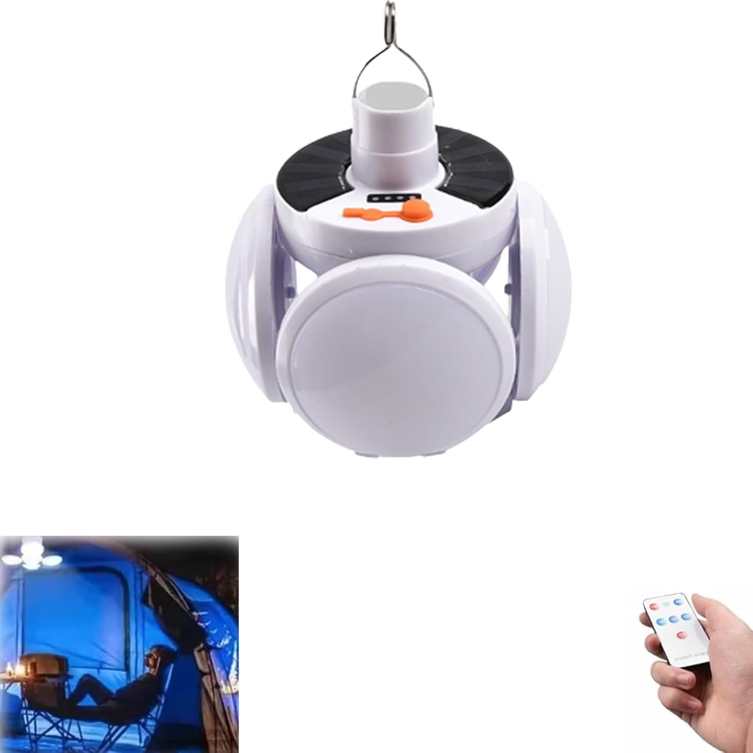 2 in 1 Folding Solar Lamp,2025 New Solar Rechargeable Hooked LED ...