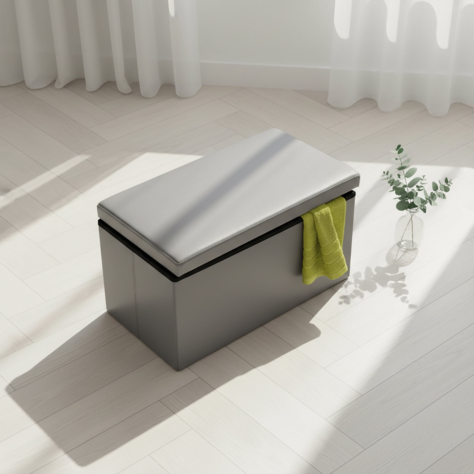 Evideco French Home Goods Ottoman Bench Contemporary 2 in 1 Folding ...