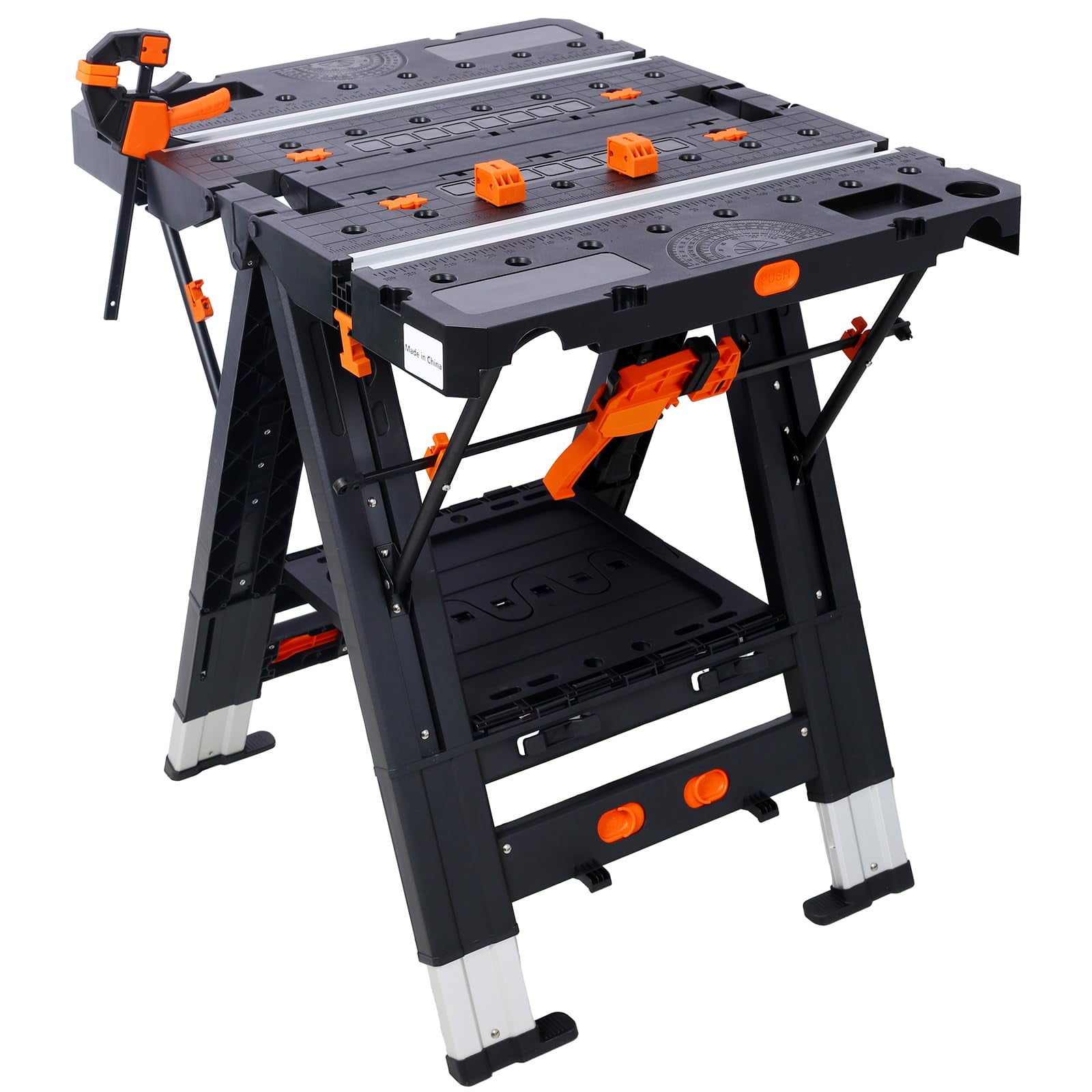 2-in-1 Folding Work Table & Sawhorse, 31" W x 25" D x 28" H Easy Setup ...