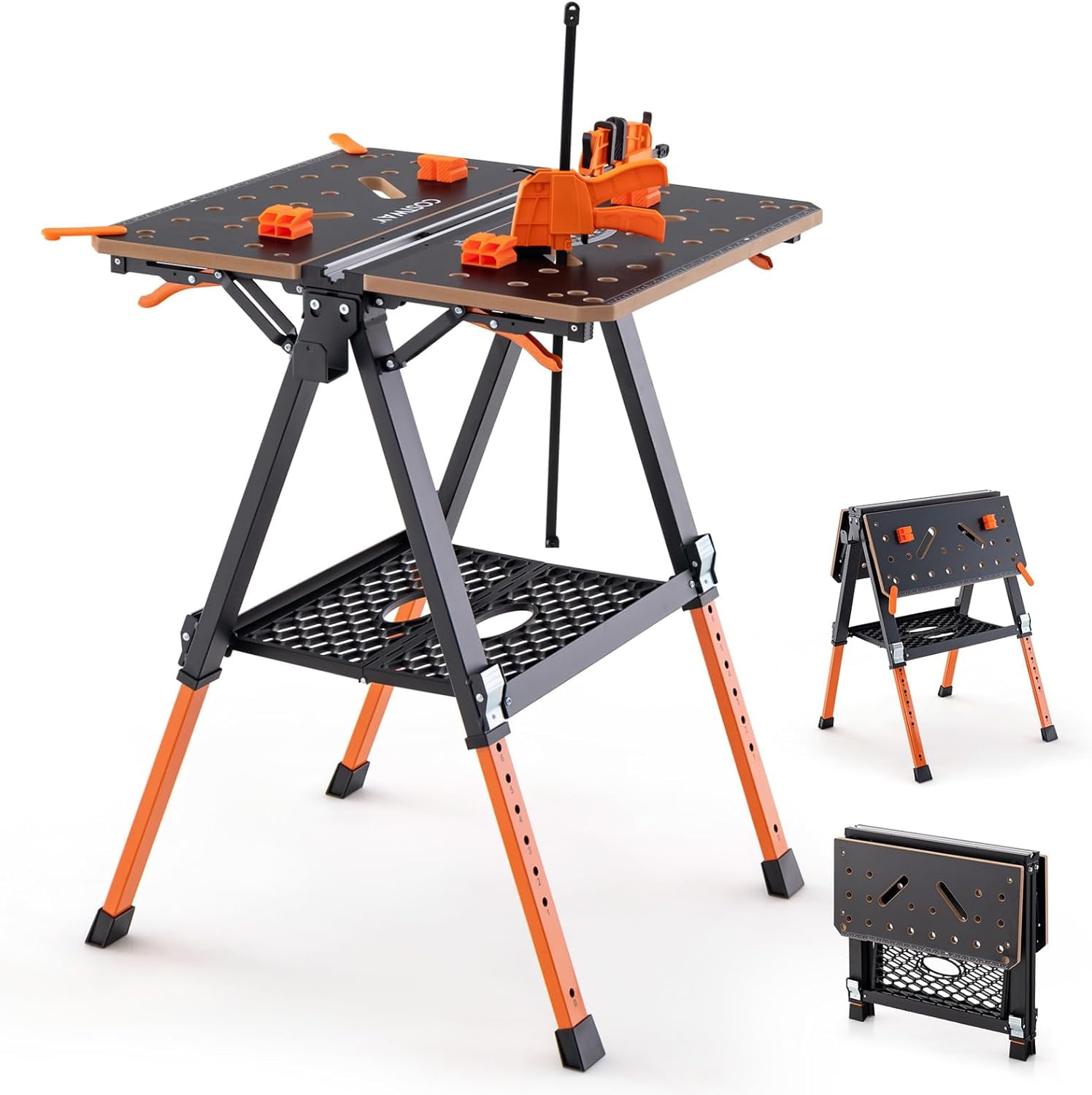 2-in-1 Folding Workmate Work Bench, Portable Workbench, Height ...