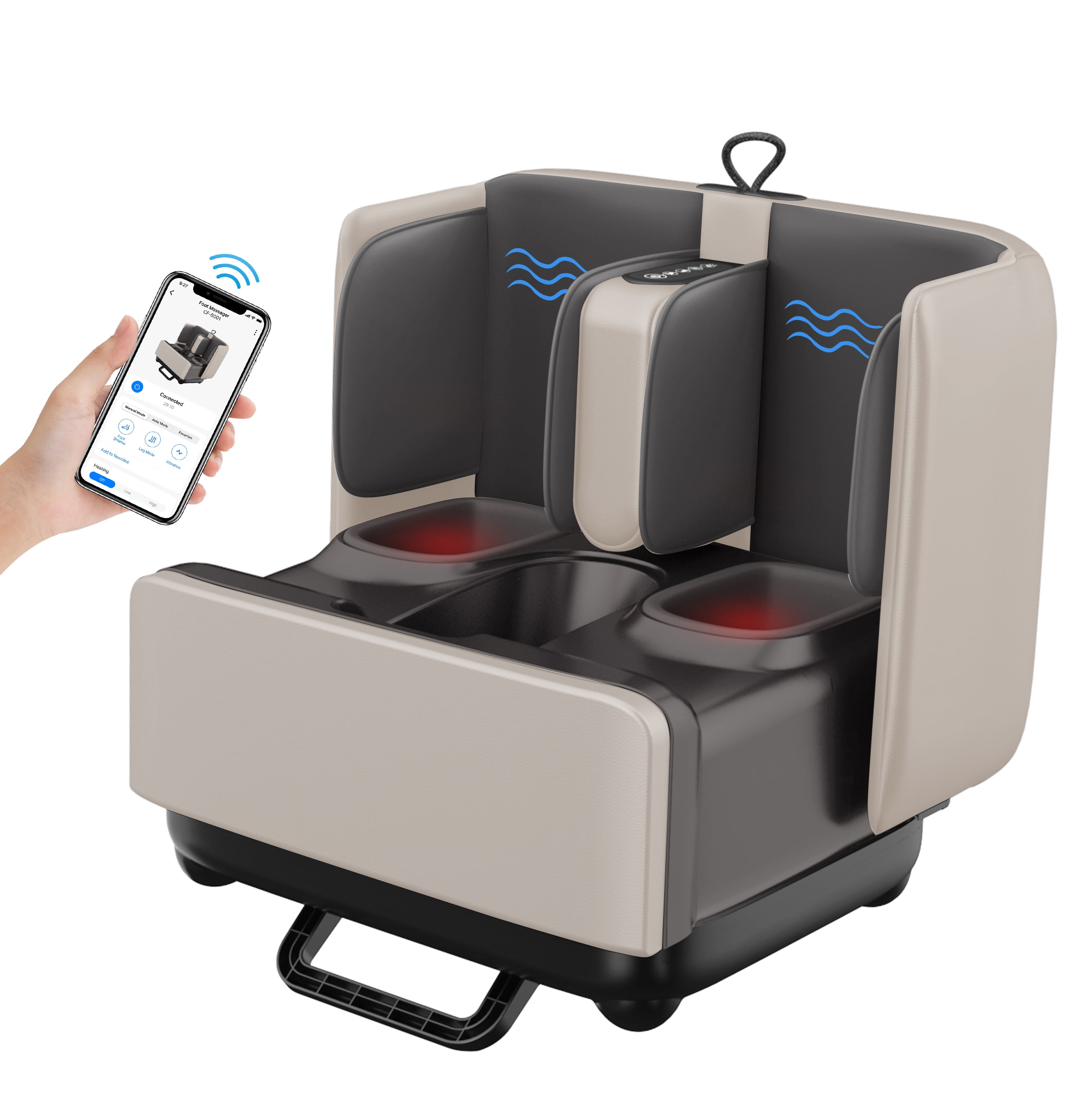 2 in 1 Foot Massager Machine & Ottoman Rest, Shiatsu Foot Calf Massager ...