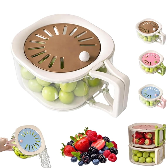 2 in 1 Fruit Strainer Container with Lid, Fruit Strainer and Storage ...