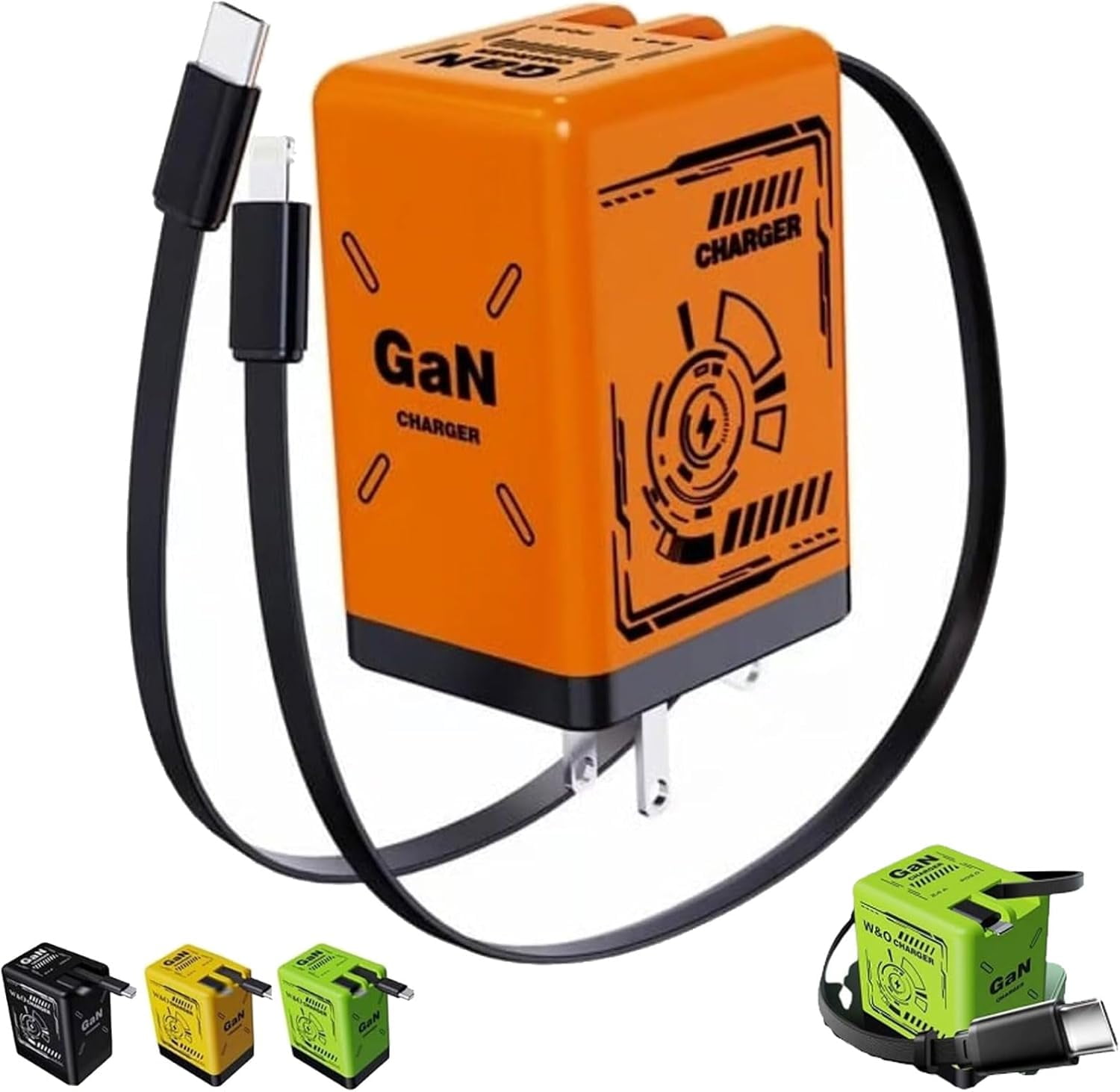 2-in-1 GaN 120w Fast Charger, Retractable Expandable Super Fast Charger ...