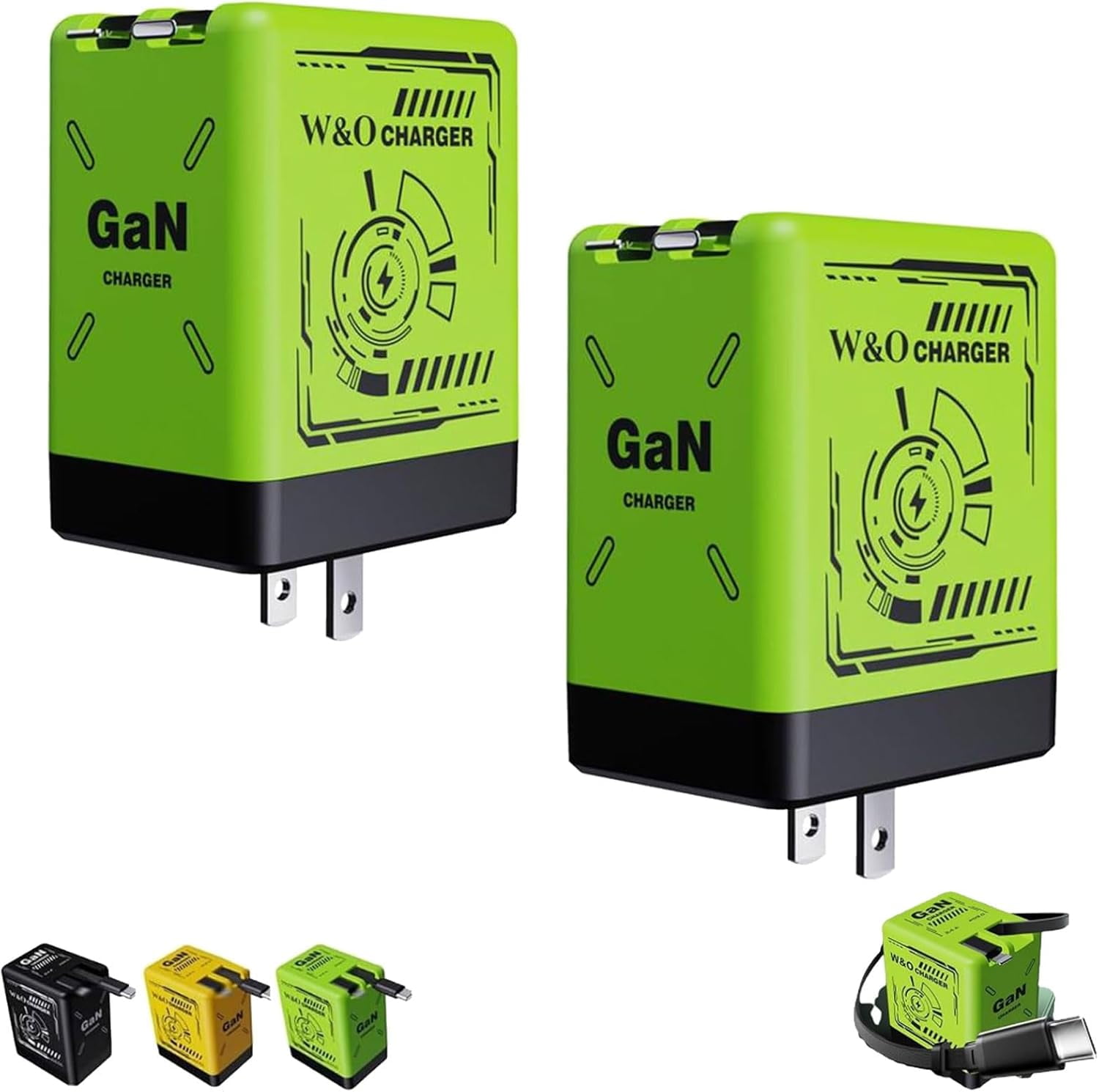 2-in-1 GaN 120w Fast Charger, Retractable Scalable Super Fast Charger Module, Retractable Fast ...