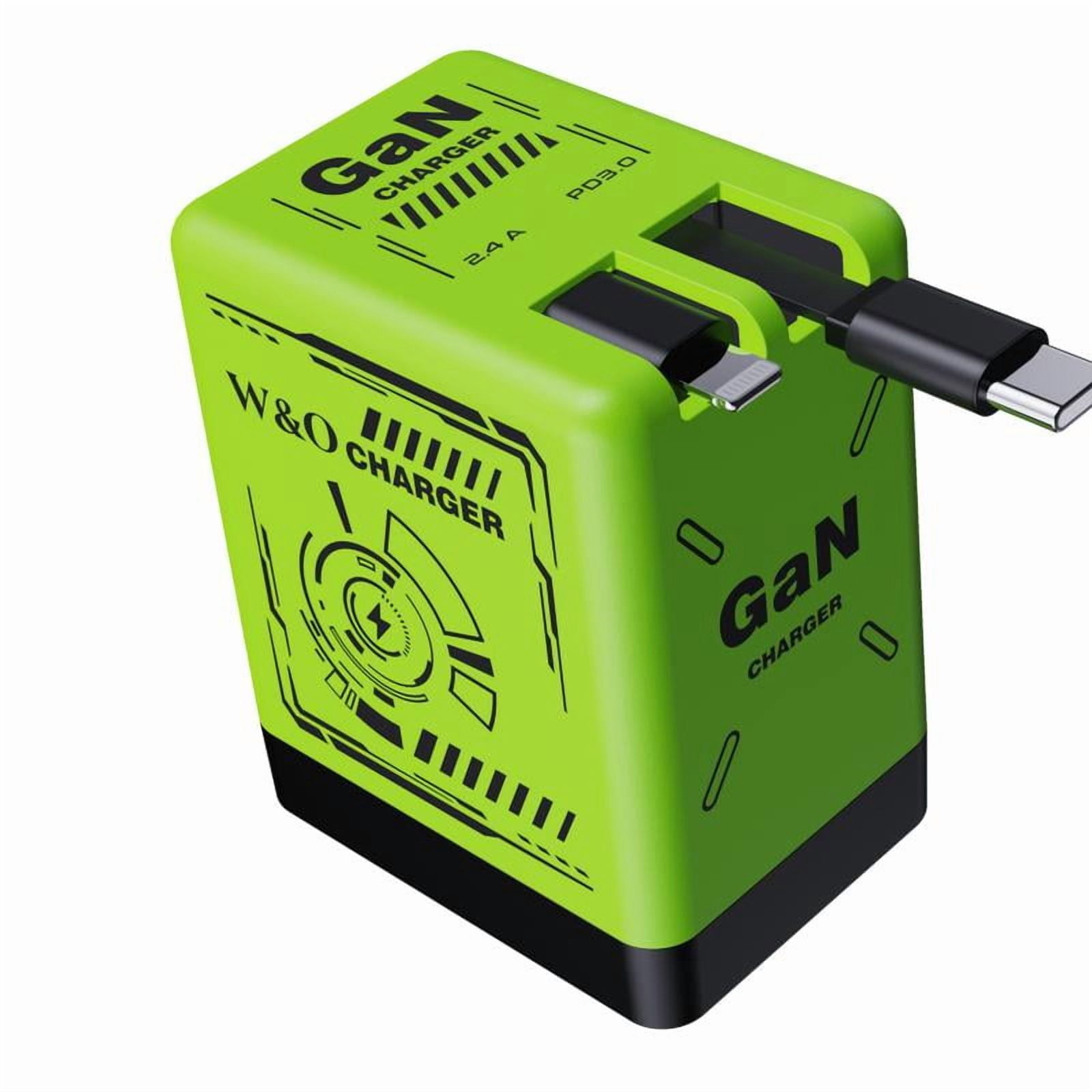 2-in-1 GaN Compatible with 120W Fast Charger with Retractable Type-C ...