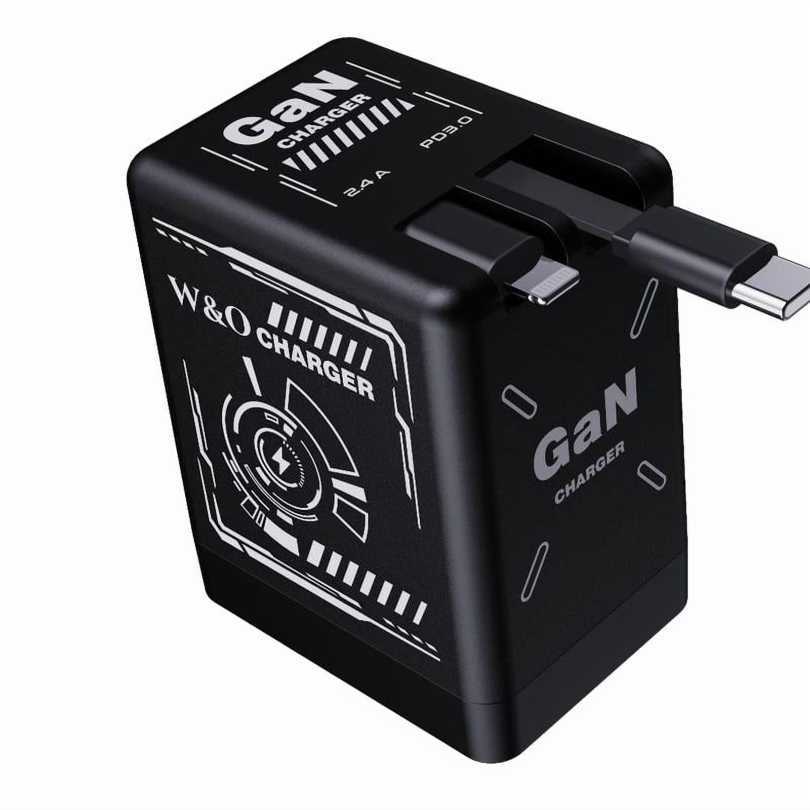 2-in-1 GaN Compatible with 120W Fast Charger with Retractable Type-C ...
