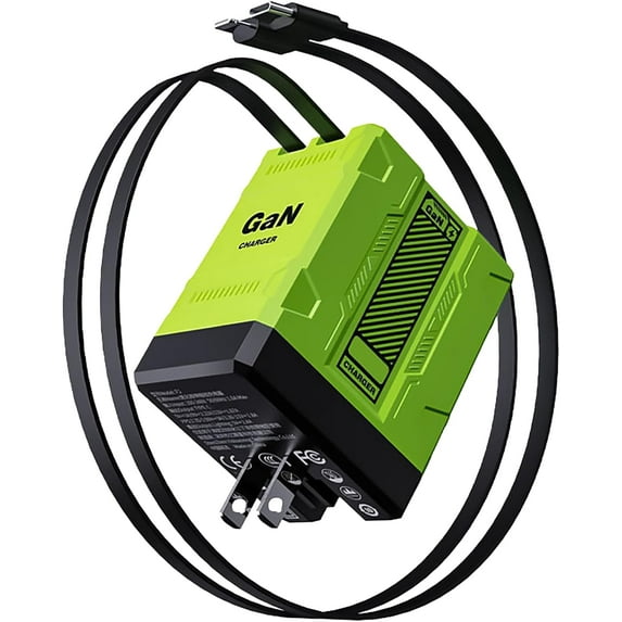 2-in-1 GaN PD3.0 Charger, 120w Foldable Charger with Retractable Cables for Phone, Tablet ...