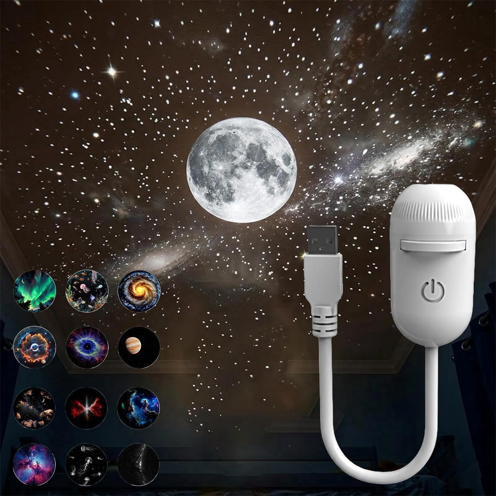 2-in-1 Galaxy Projector Night Light, Galaxy Projector 2 in 1-360 ...