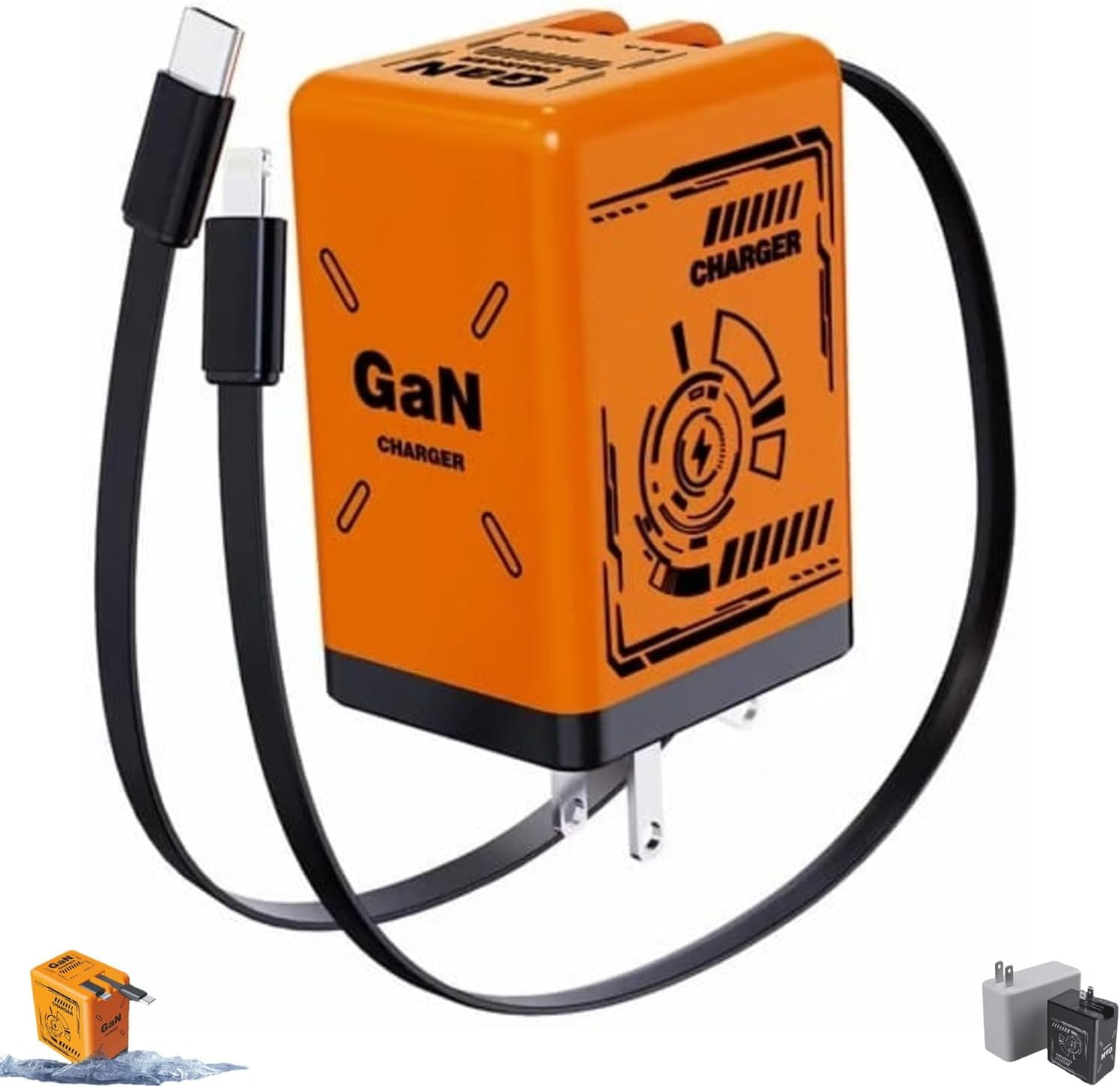 2-in-1 Gan 120w Fast Charger, Retractable Scalable Max Super Fast ...