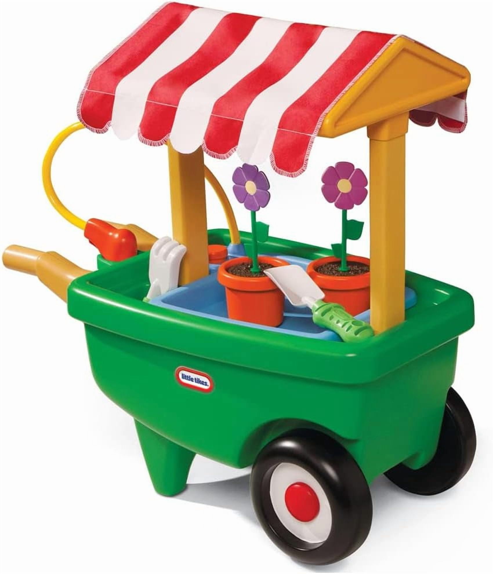 2-in-1 Garden Cart and Wheelbarrow with Detachable Canopy and Removable ...