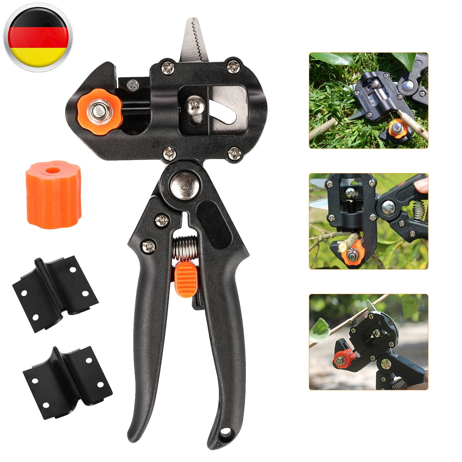 2 in 1 Garden Tool Fruit Tree Ratchet Scissors Pruning Grafting Shears ...