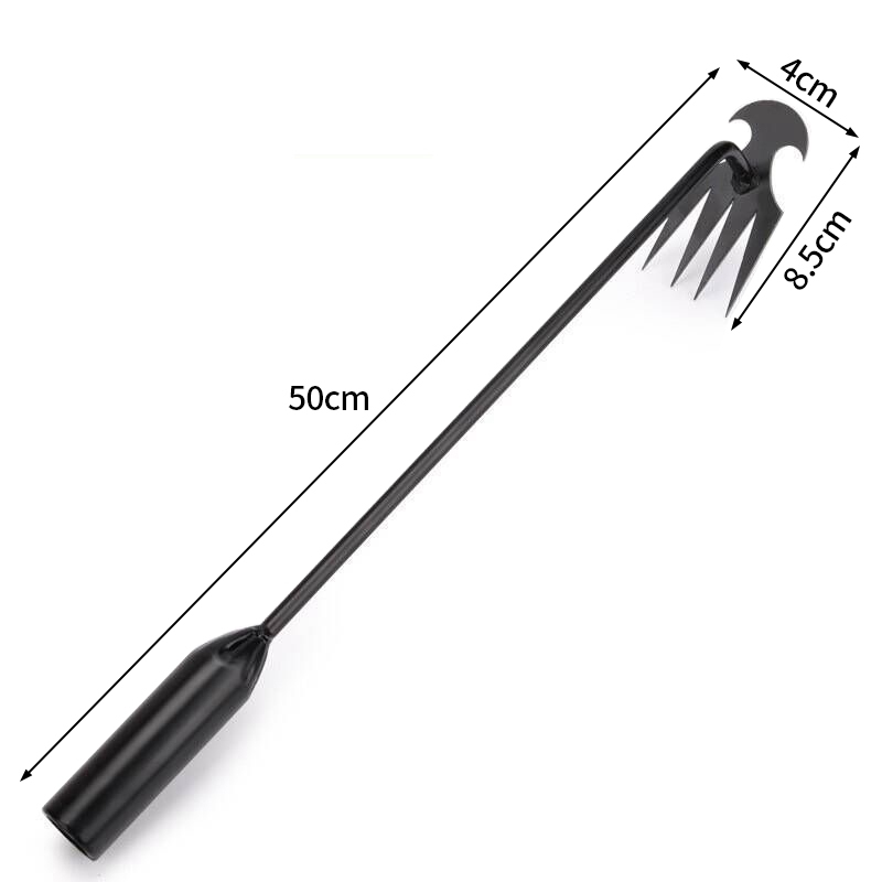 2 in 1 Garden Weeder Tools 4 Teeth Rake Manual Weed Grass Rooting ...