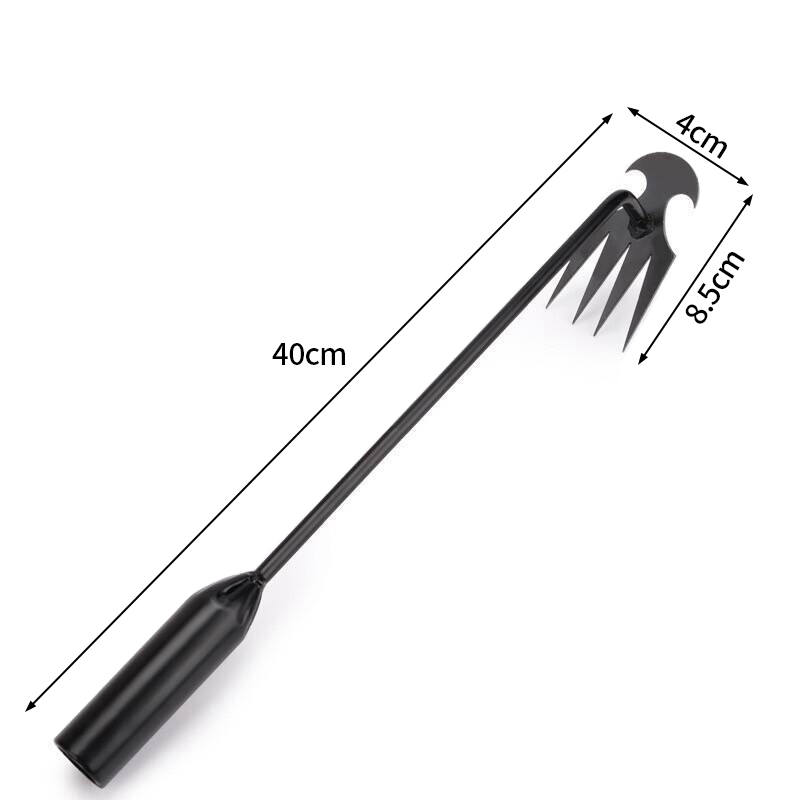 2 in 1 Garden Weeder Tools 4 Teeth Rake Manual Weed Grass Rooting ...