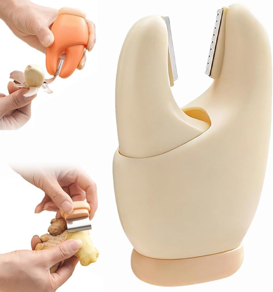 2 in 1 Garlic Peeler, Manual Vegetable Peeling Tool with Non-Slip ...