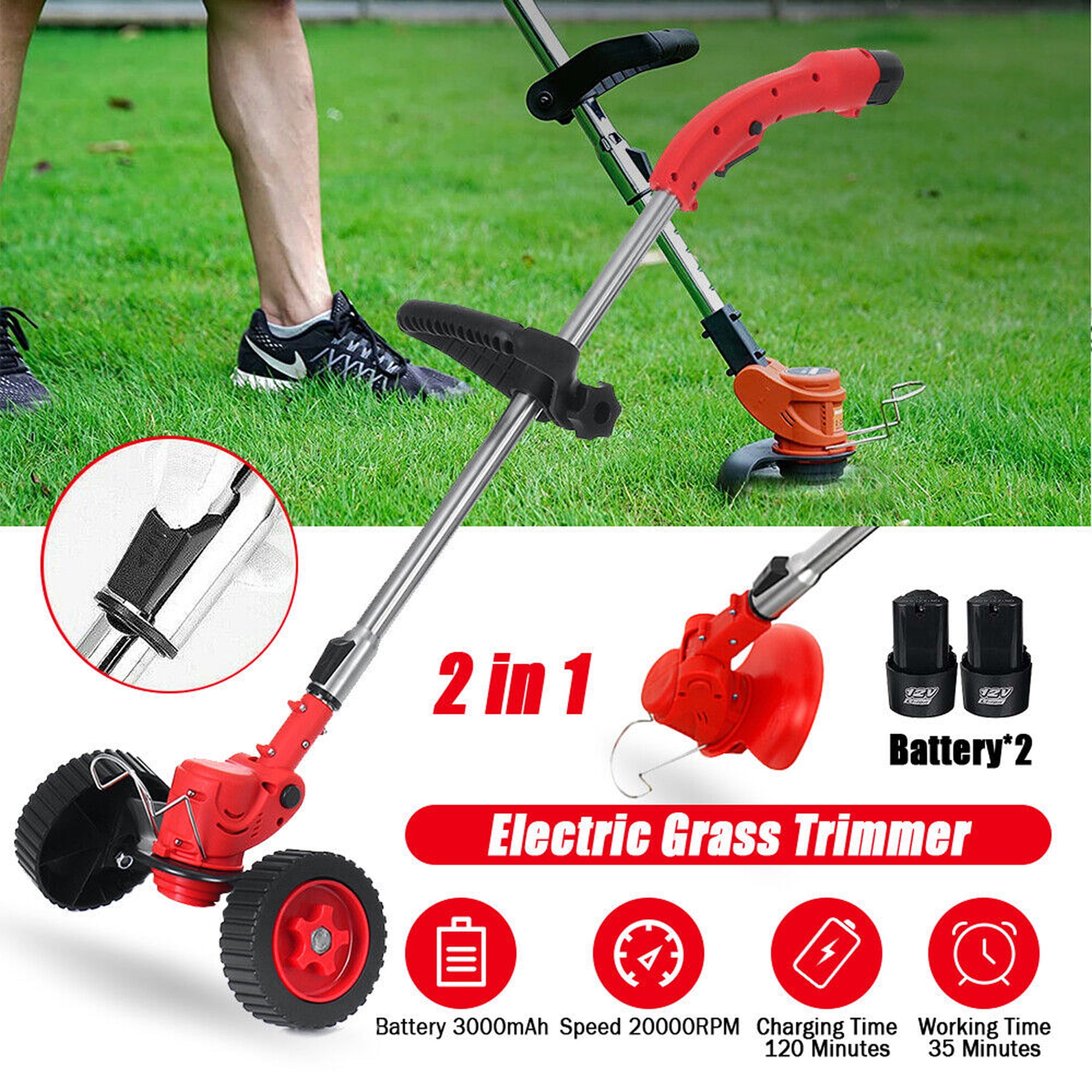 2 in 1 Gas Powered Weed String Trimmers, 2 Cycle Grass Edger, String ...
