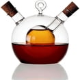 2 in 1 Glass Oil and Vinegar Dispenser - Borosilicate with Round Ball ...